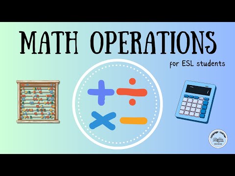 Math Operations - Math Vocabulary Video for Newcomers and ESL students