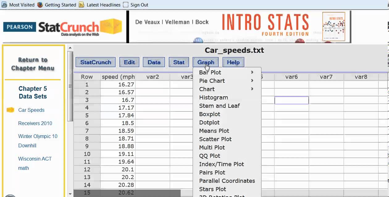 STA2023 Chapter 5 Using StatCrunch 2014