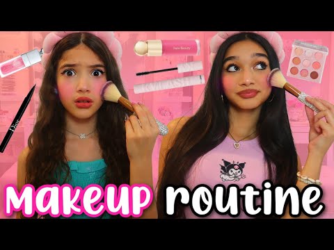 COPYING MY 15 YEAR OLD SISTER'S MAKEUP ROUTINE!!!