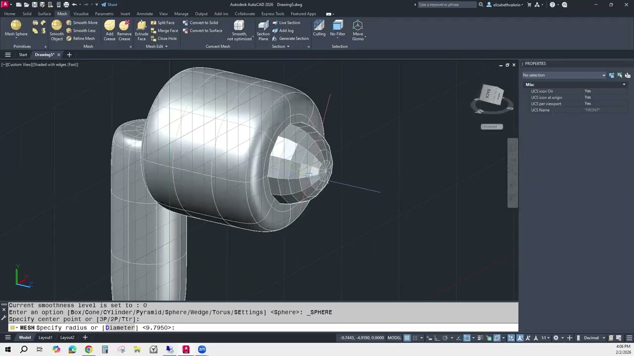 AutoCAD Tutorial - 3D Mesh Modeling