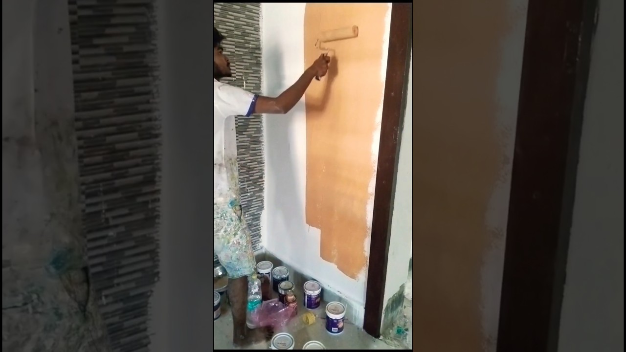 Bedroom wall colour painting 🖌️ bedroom wall fast code colour painting #colors #design #painting