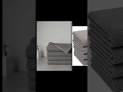 IMstore077-20 Amazon Basics Odor Resistant Textured Bath Towel, 30 x 54 Inches - 4-Pack, Dark Gray