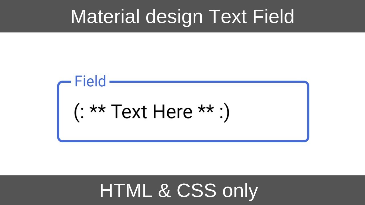 Material Design Based Text Field | HTML & CSS only