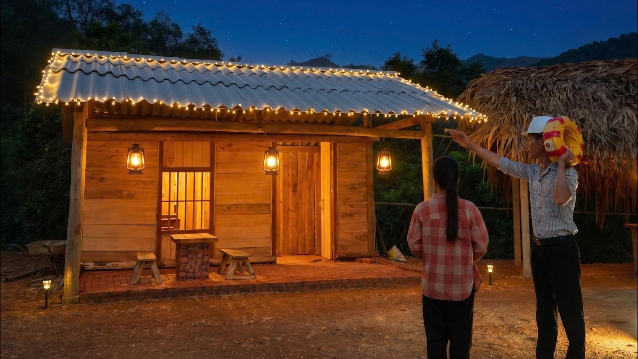 A poor single mother was helped by a kind engineer to install an electrical system in her new home