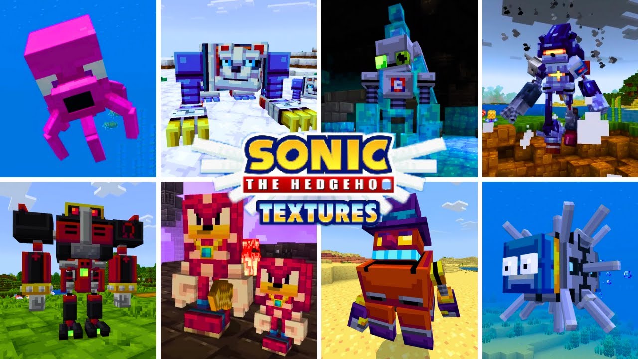 Sonic Texture Pack - All Unique Mob Texture | Minecraft Bedrock Texture Pack
