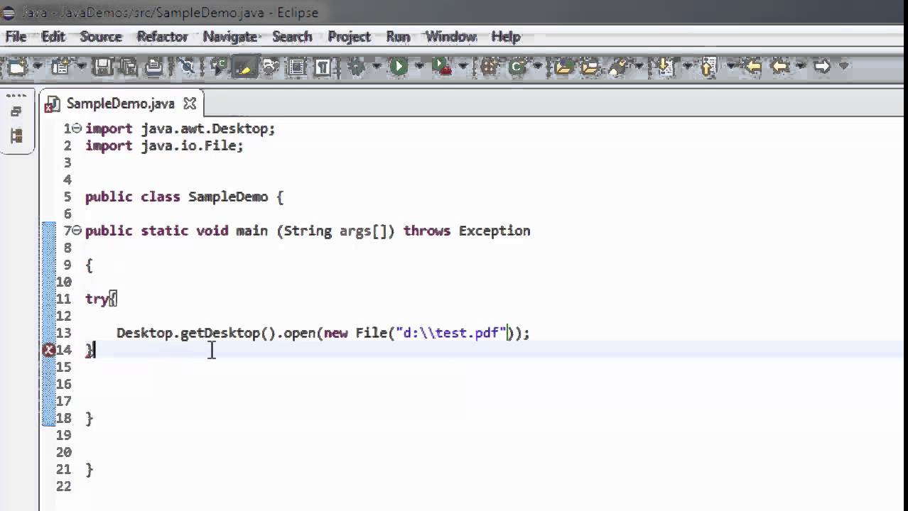 Java How to open PDF file from Hard Disk