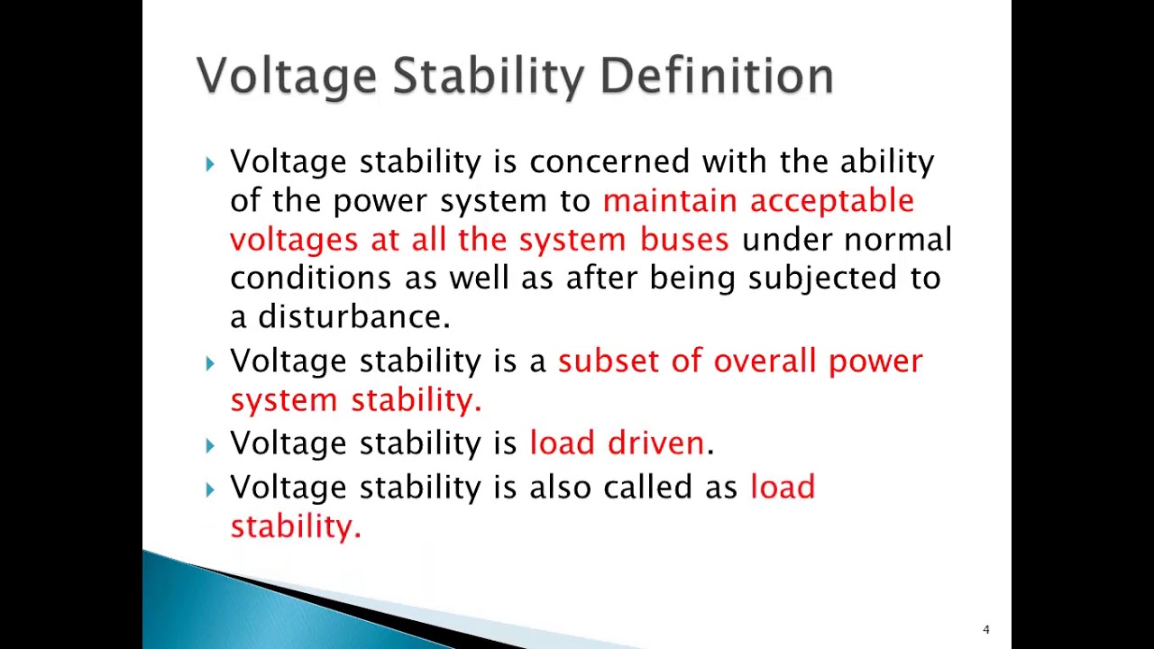 Voltage Stability Basic Concept   Part   1