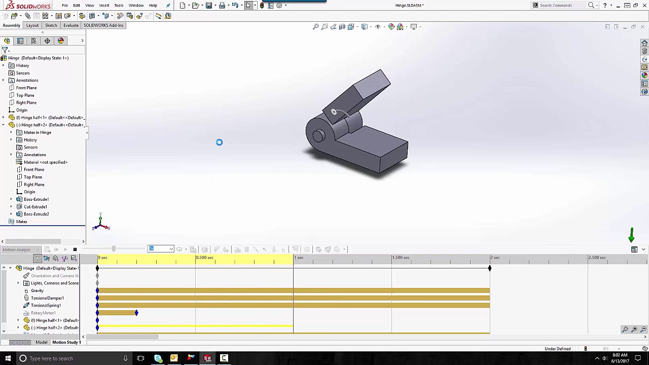 SOLIDWORKS Motion - Torsional Spring