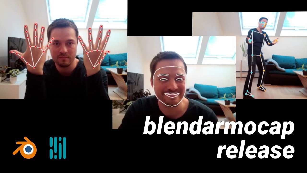 BlendArMocap - Realtime Hand, Face and Pose Detection in Blender using Mediapipe