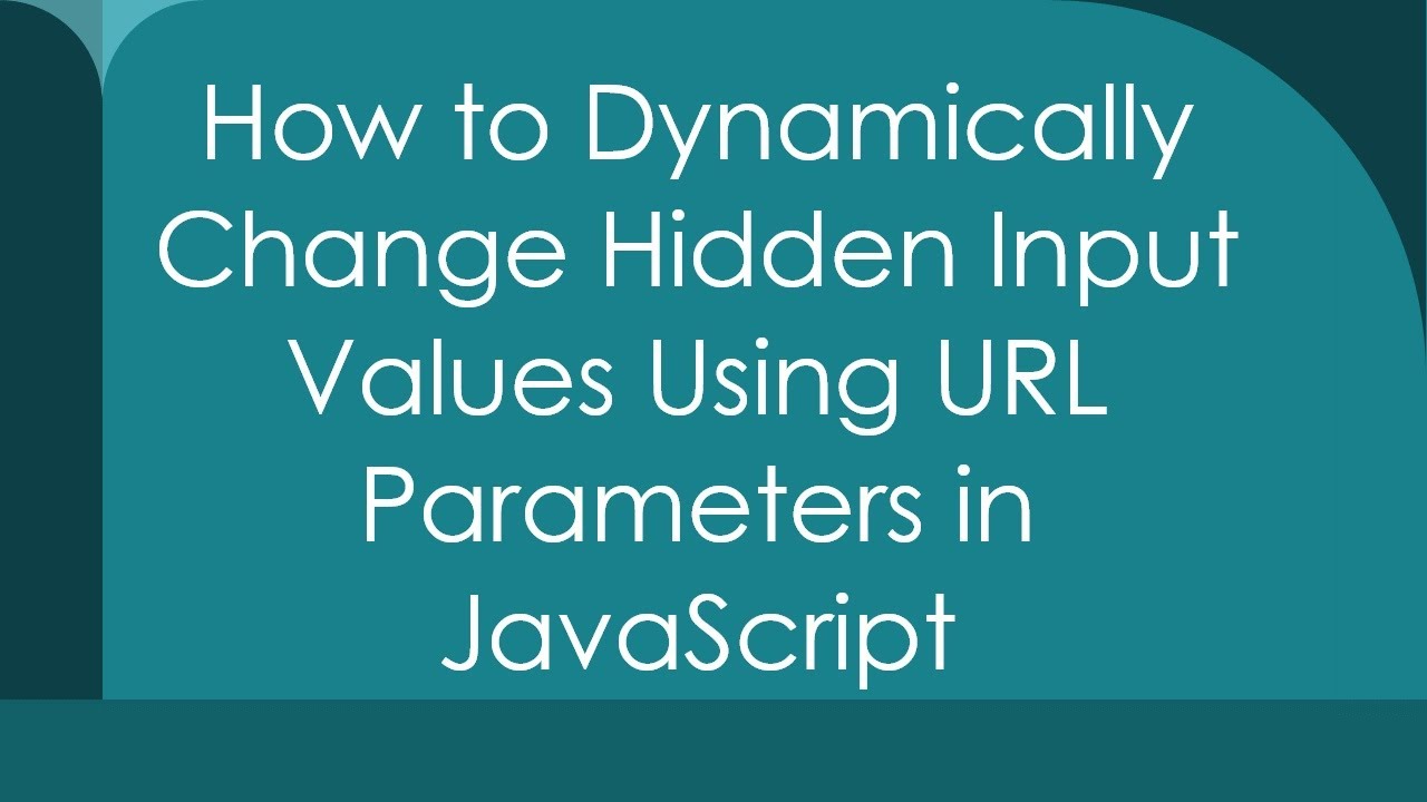 How to Dynamically Change Hidden Input Values Using URL Parameters in JavaScript