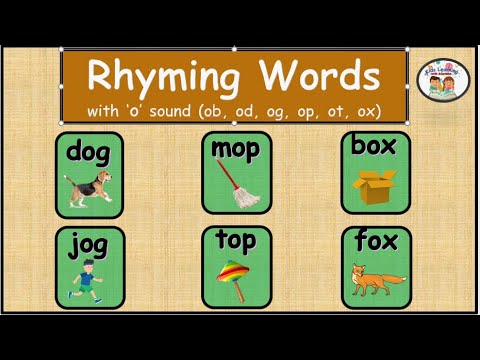 Rhyming words with "O" sound| Three letter words ending with ob, od, og, ot, ox| Kids Pre School