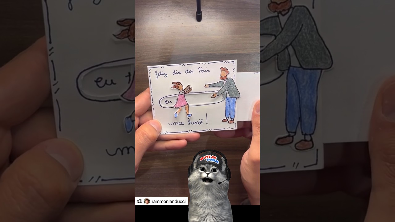 Unik, kartu ucapan hari ayah #kelasgambar #diy #papercraft