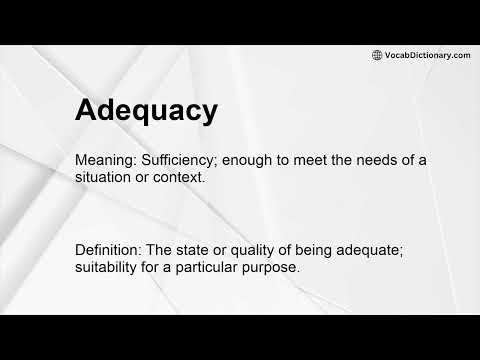 Adequacy Meaning