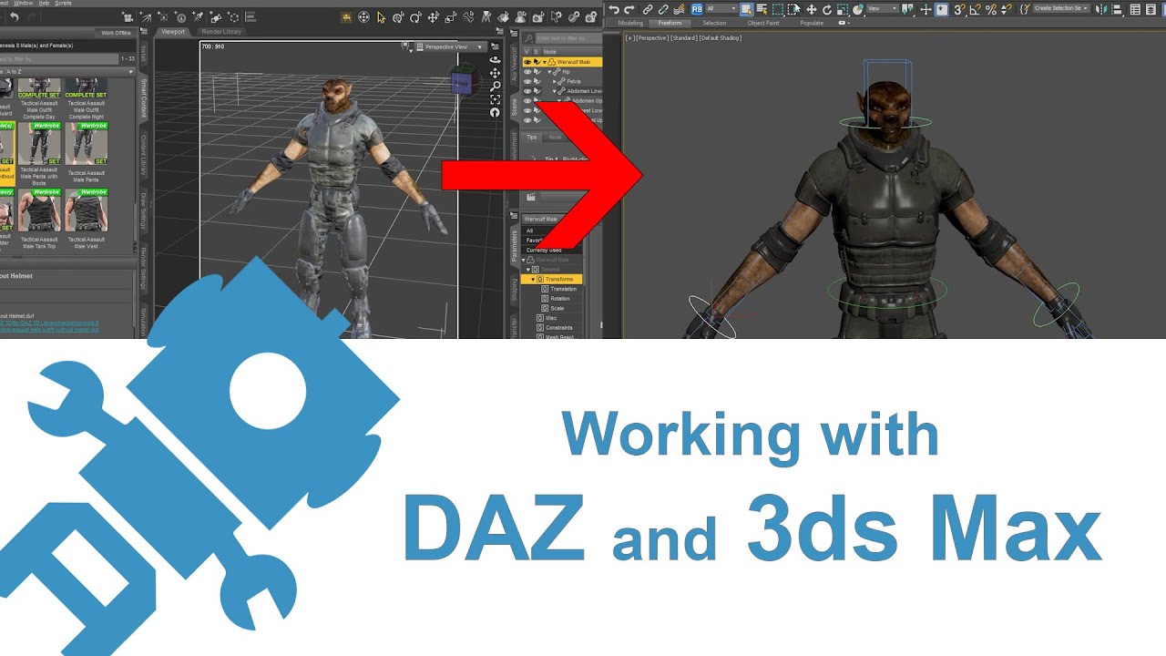 Working with Daz Studio and 3ds Max