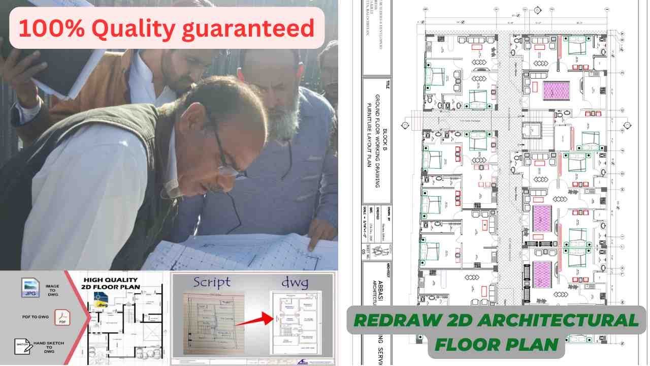 Draw, Redraw 2d Architectural Floor plan, Blueprint AutoCad || Best Earning Website LEGIIT