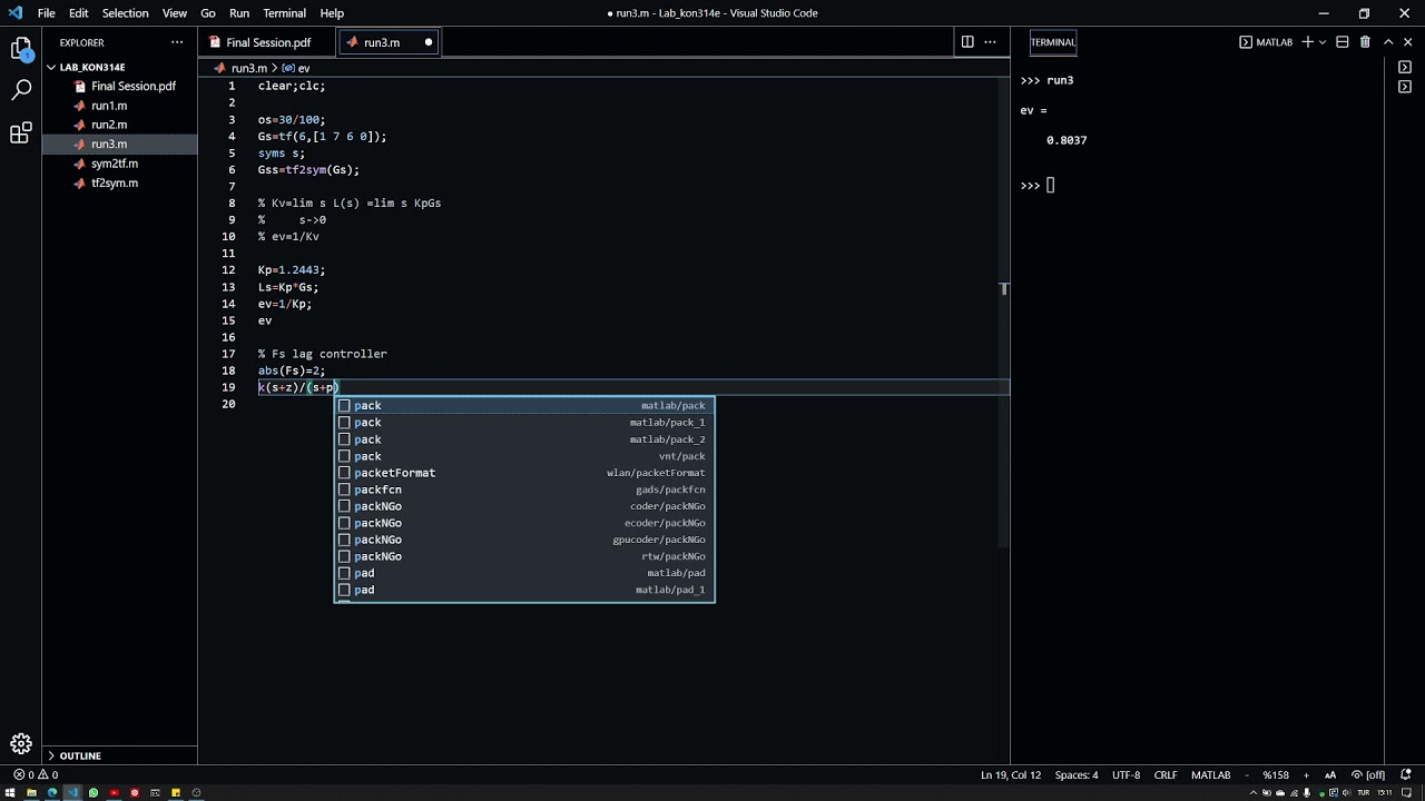 Q3: Lag type controller design (Time and Frequency domain)