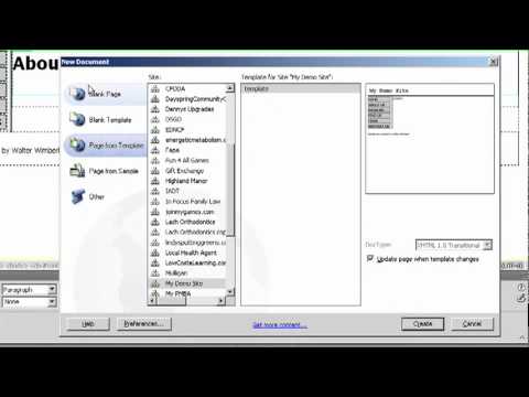 Create a Web Page from a Dreamweaver Template - Access 2 Learn