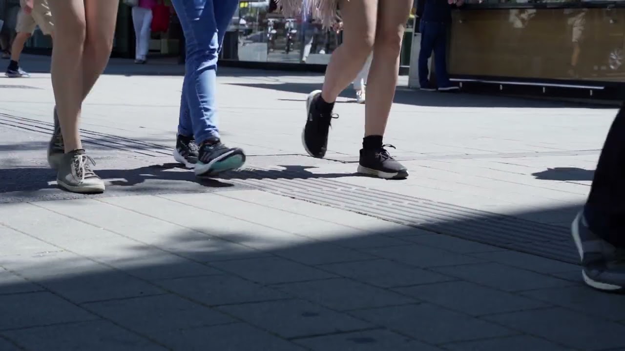 People walking over pavement | FREE DOWNLOAD #NoCopyright 4k #StockFootage