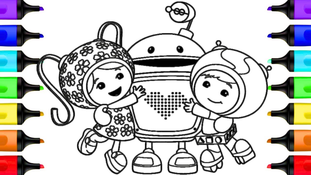Milli, Geo and Bot Team Umizoomi Coloring Pages | Team Umizoomi Coloring Book Pages Art