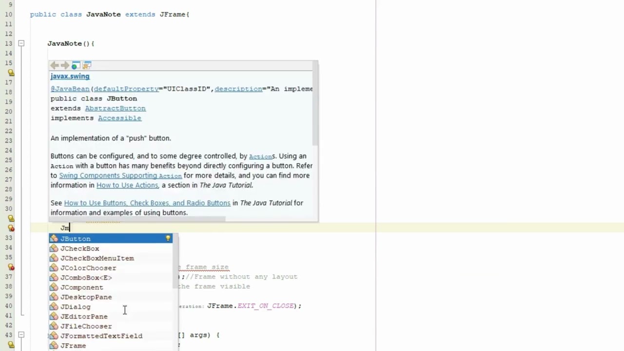 Integrative Programming and Technologies - Java Swing  JMenu