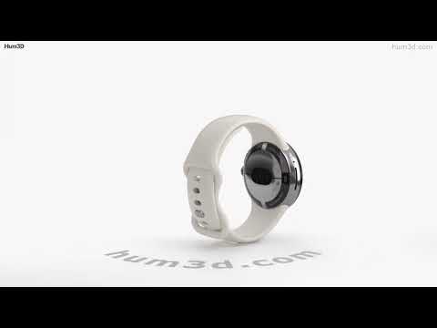 Google Pixel Watch Polished Silver Case Chalk Band 3D model by 3DModels.org