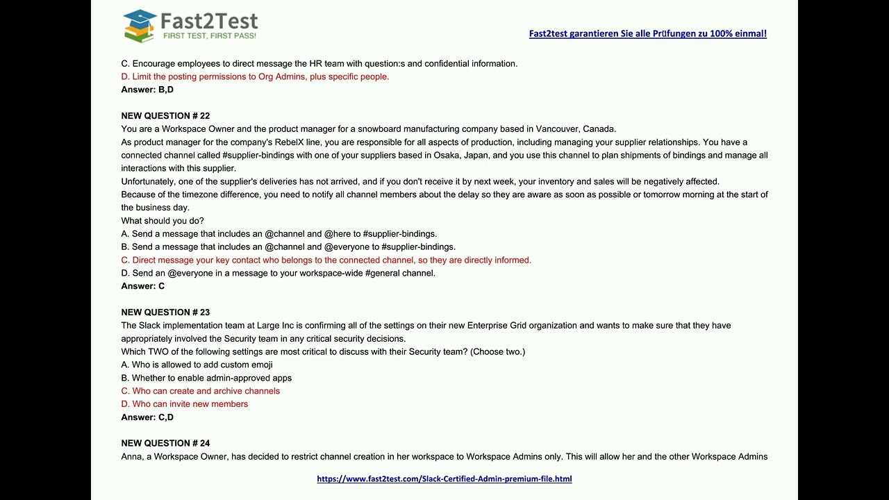 [Jan, 2025] Fast2test Slack-Certified-Admin PDF Dumps and Slack-Certified-Admin Exam Questions