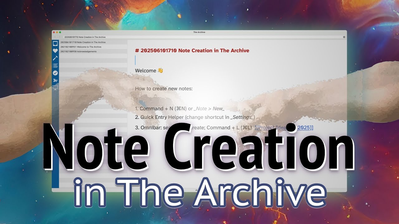 How to Create a New Note (The Archive Basics)