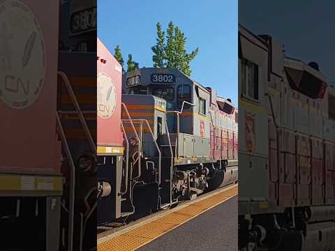 CN A400 yesterday with 3 IANR locomotives trailling!!! - Gare St-Lambert, Qc *VERY RARE* #ianr #cn