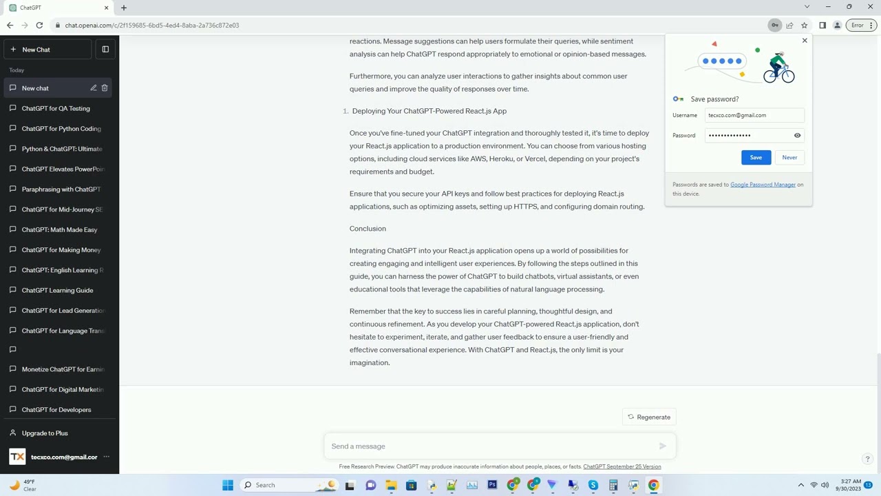 how to use chatgpt for react js