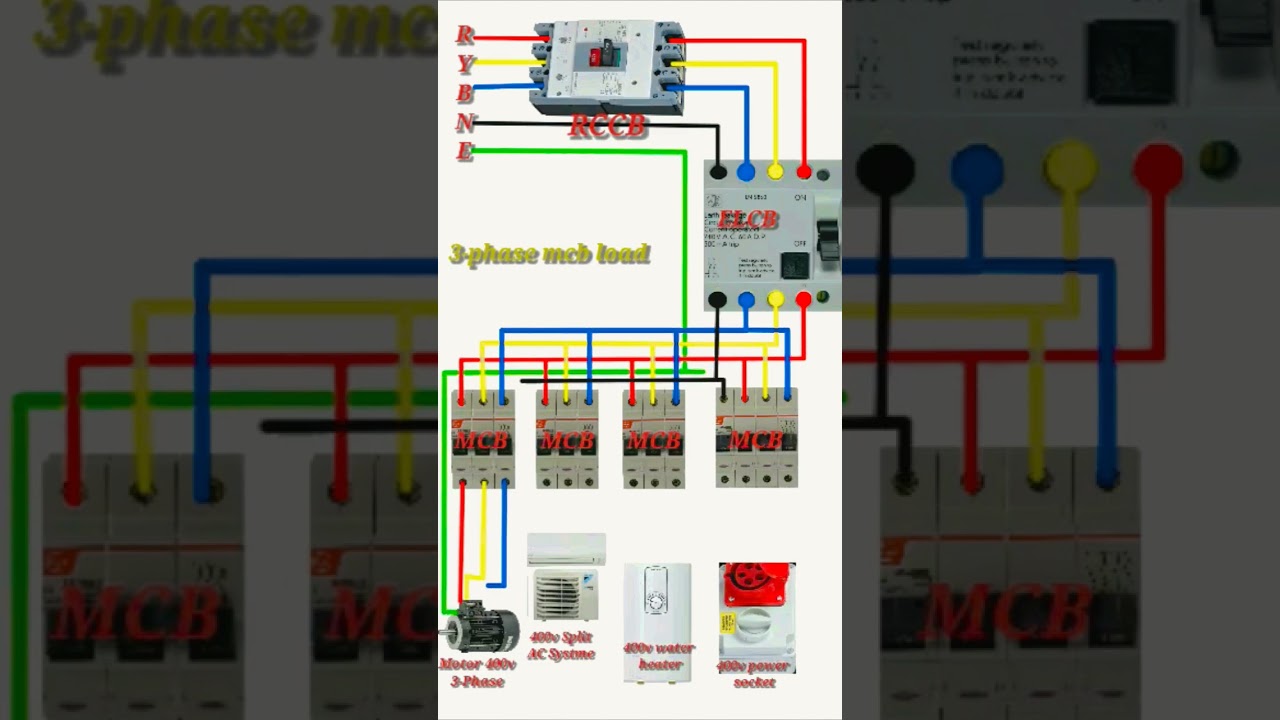 #how 👉Three (3) Phase MCCB and ELCB Distribution Board Wiring Diagram💥