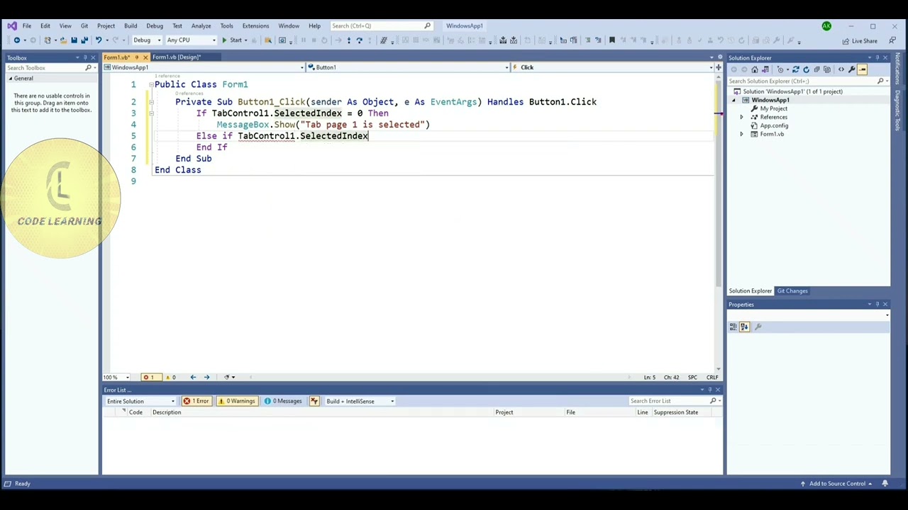 VB.NET | TabControl | CodeLearning
