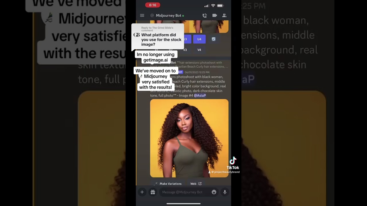 Midjourney (Discord) for Beauty Stock Images