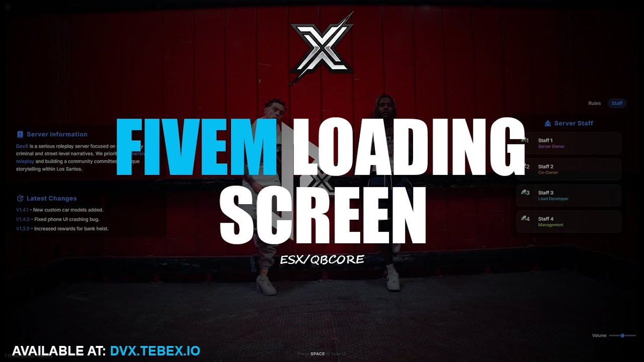 [ESX/QBCORE] Fivem Loading Screen | Script | DevX