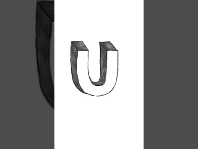 How To Draw and Learn To Easy Drawing 3D Letter U วาดรูป 3 มิติ วาดรูป ...