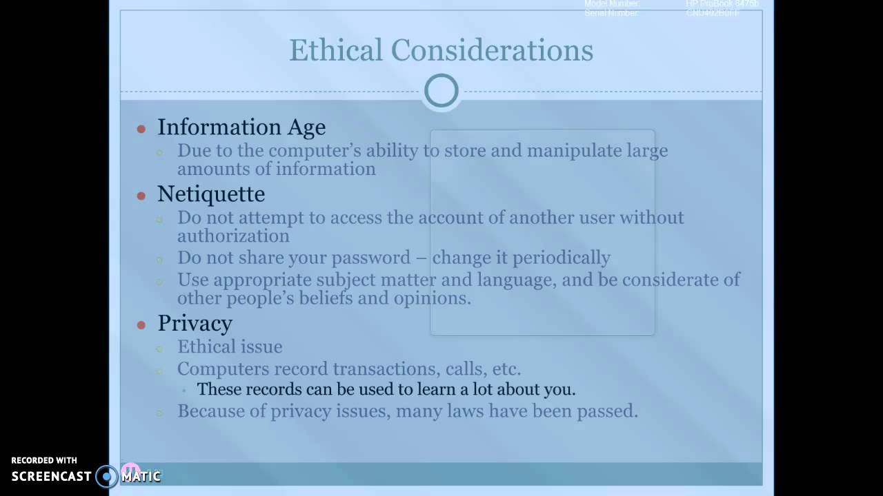 Unit 1.03 Computer Ethics and Security PowerPoint