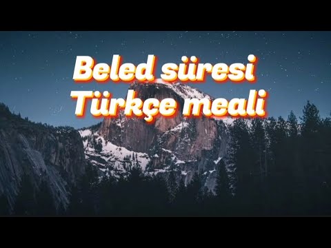 Beled suresi Türkçe meali