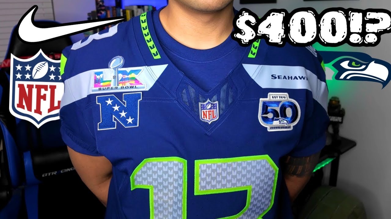 $400 Super Bowl Seahawks Jersey (with patches) | Nike Vapor F.U.S.E. Elite Custom Fanatics 