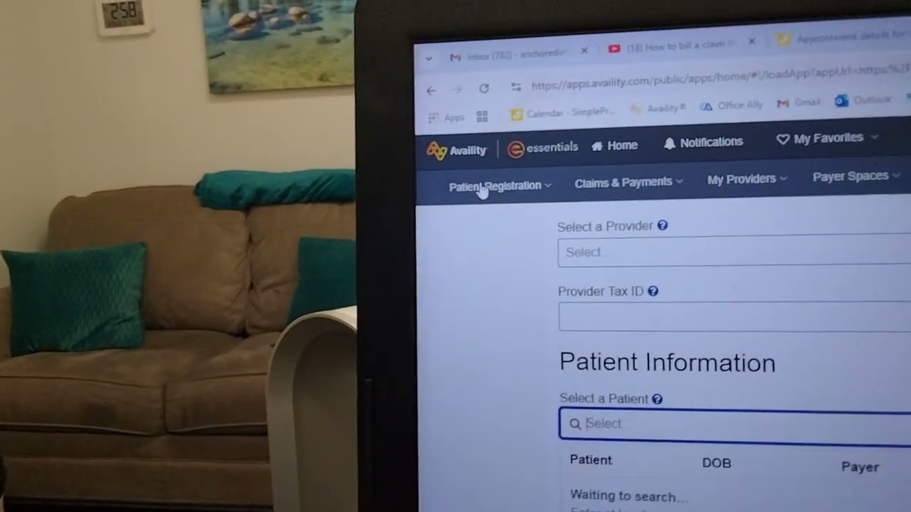 Check claim status on Availity