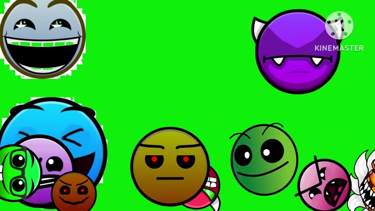 geometry dash Faces stampede green screen
