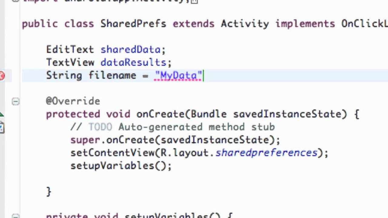 Android Application Development Tutorial - 95 - Saving Data with SharedPreferences