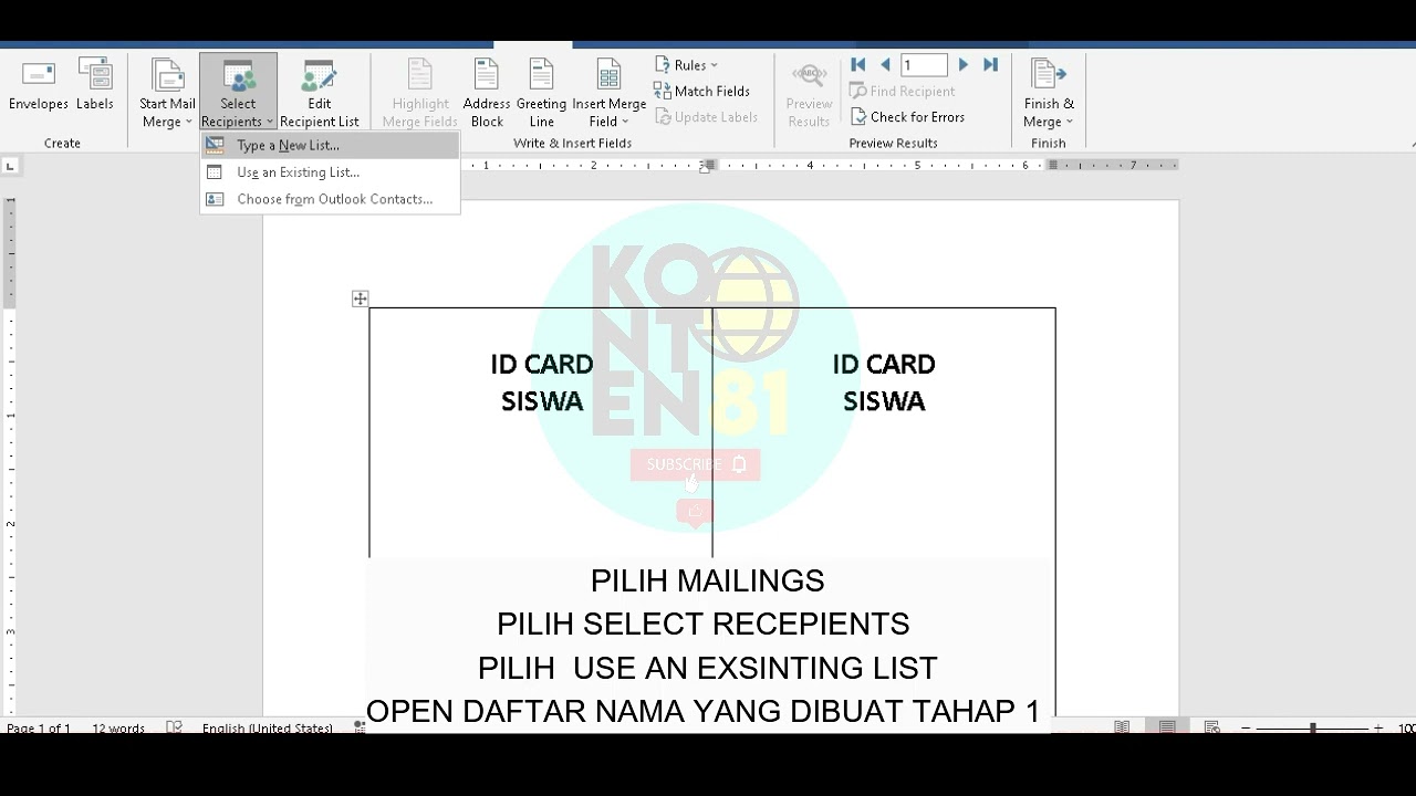 Membuat id card Sederhana Dengan Ms Word – P2Tel