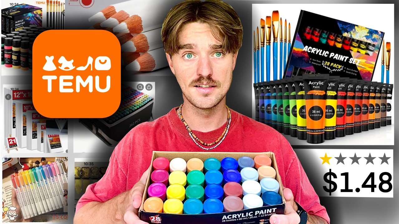 Are Temu Art supplies Really That Bad? (Garbage To Gallery)
