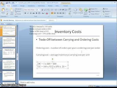 Inventory and Carrying Costs