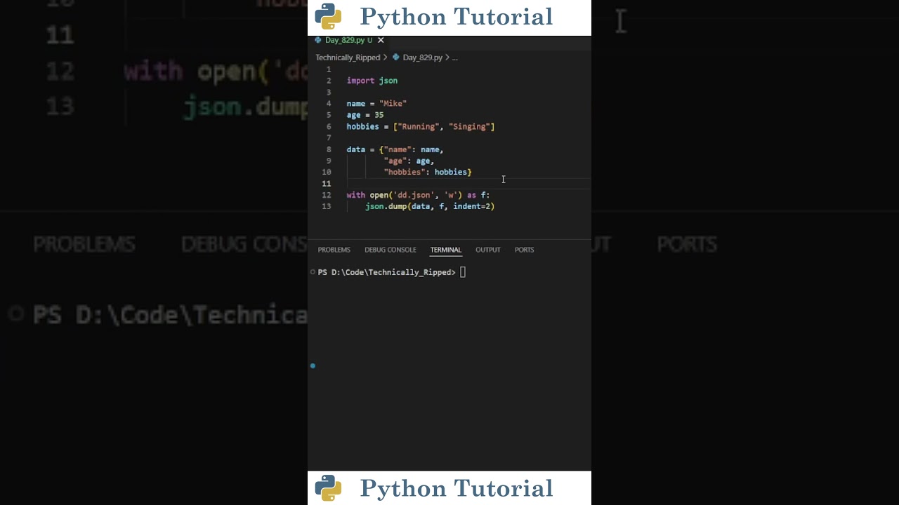 How to Save Data to a JSON File in Python | Python Tutorial