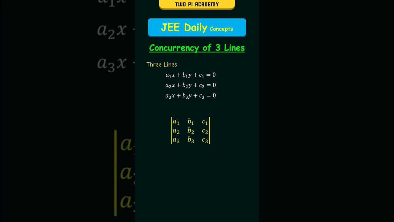 Concurrency of 3 lines | #jeedailyconcepts