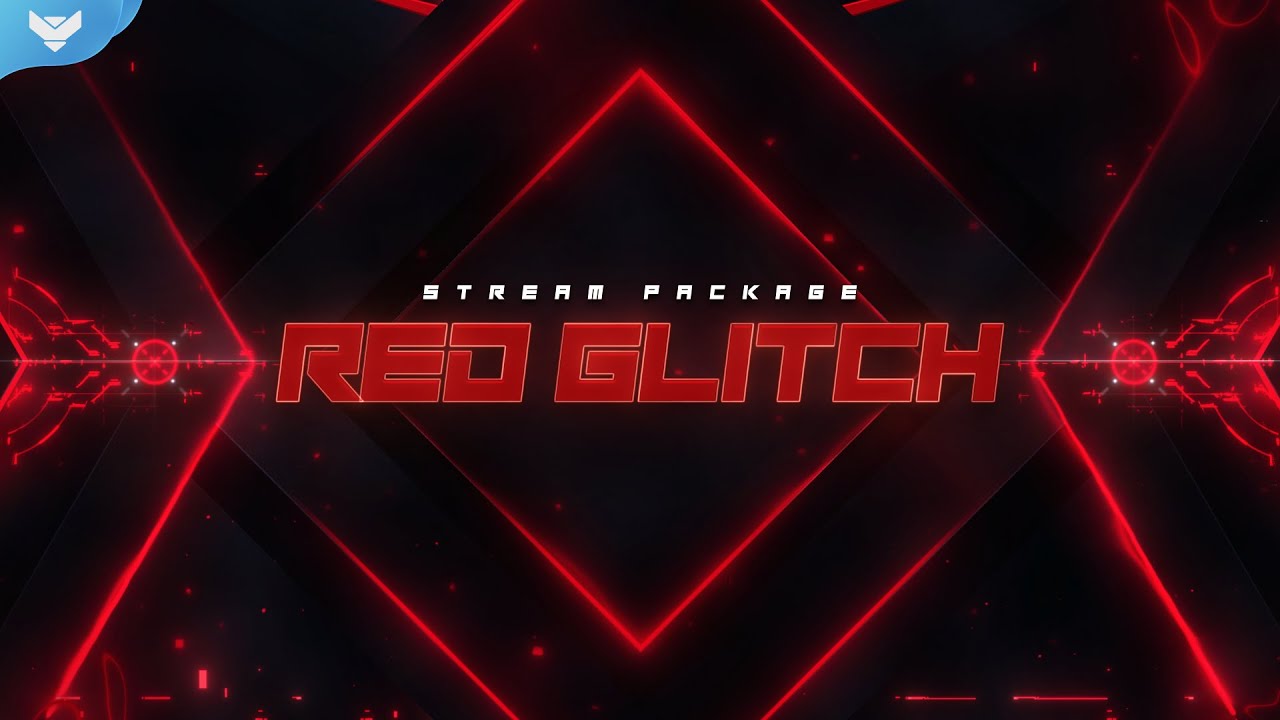 Red Glitch Stream Overlay Package by StreamSpell