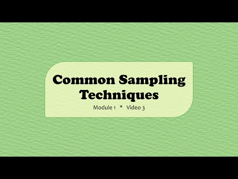 MA110 || Common Sampling Techniques || Video 1-3
