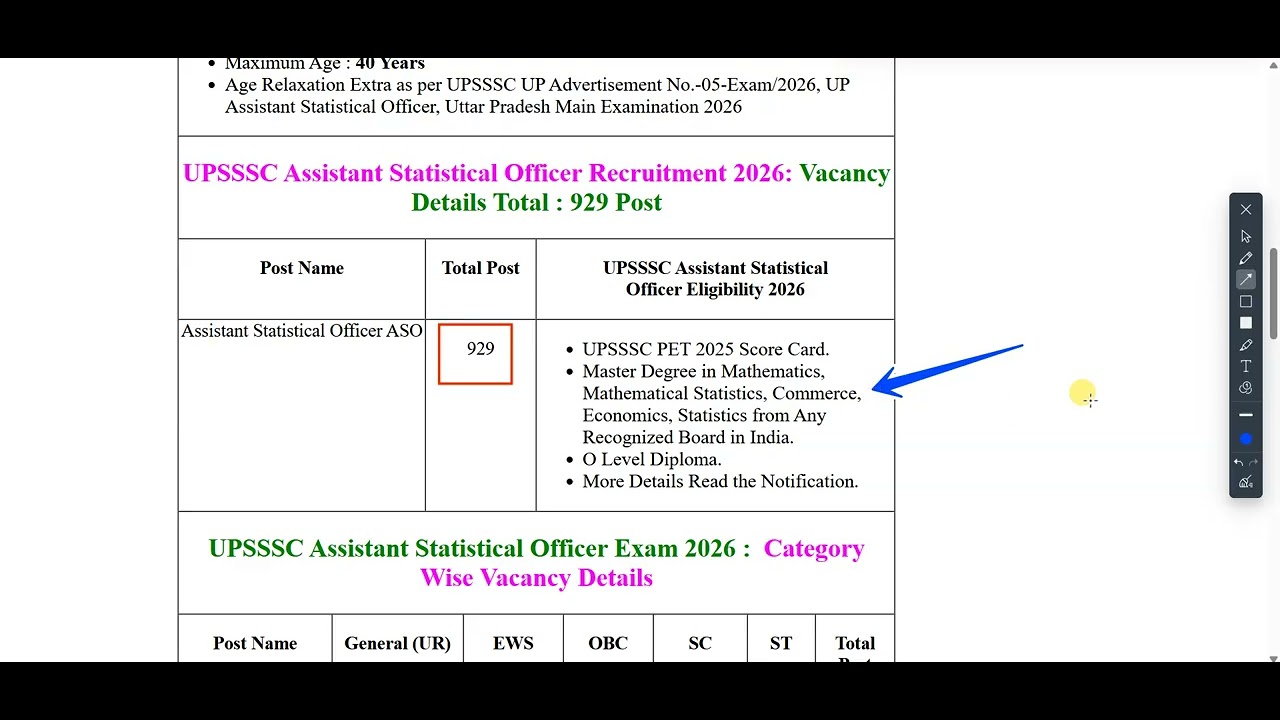Sarkari Result SarkariResult.Com : UPSSSC Assistant Statistical Officer ASO 2026 | Eligibility