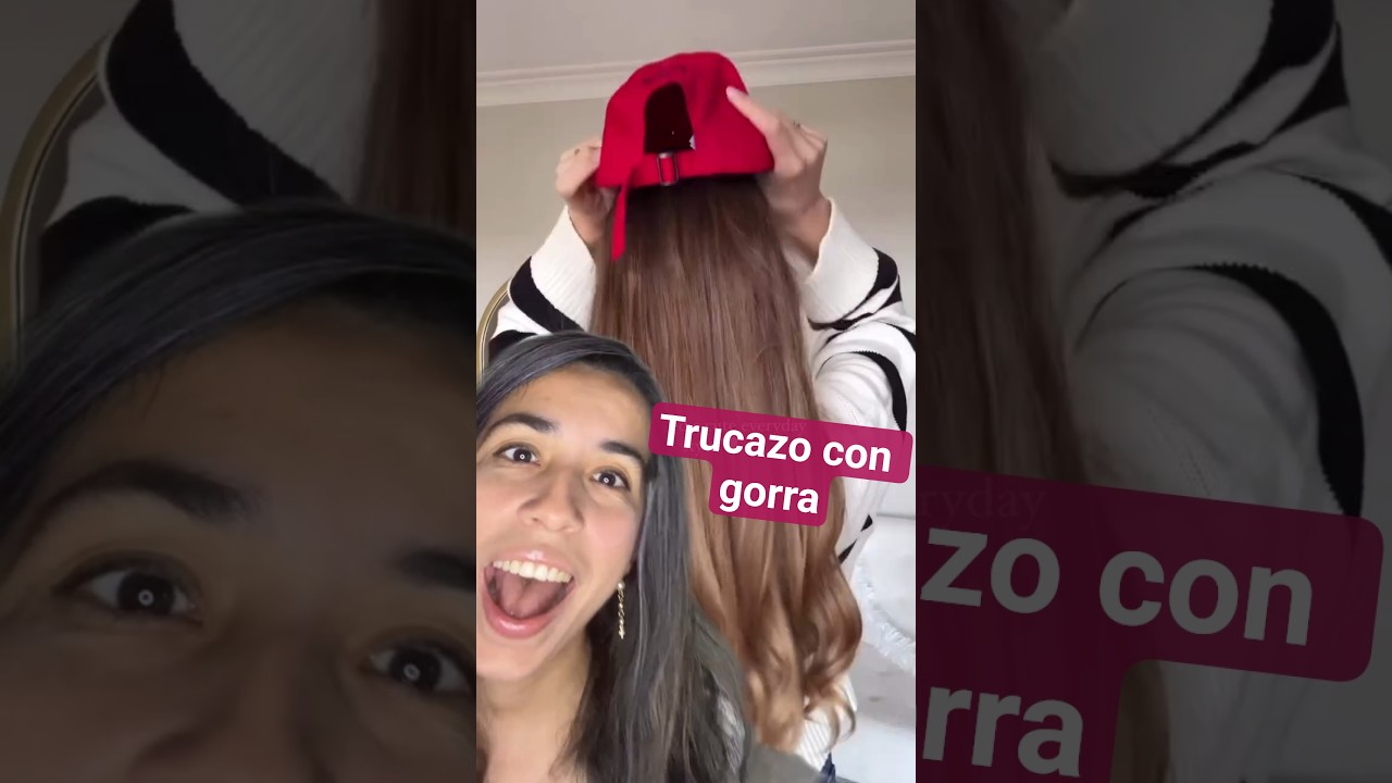 A great trick for wearing a hat with long hair 🩷 #cute #diy #hairstyles #hat