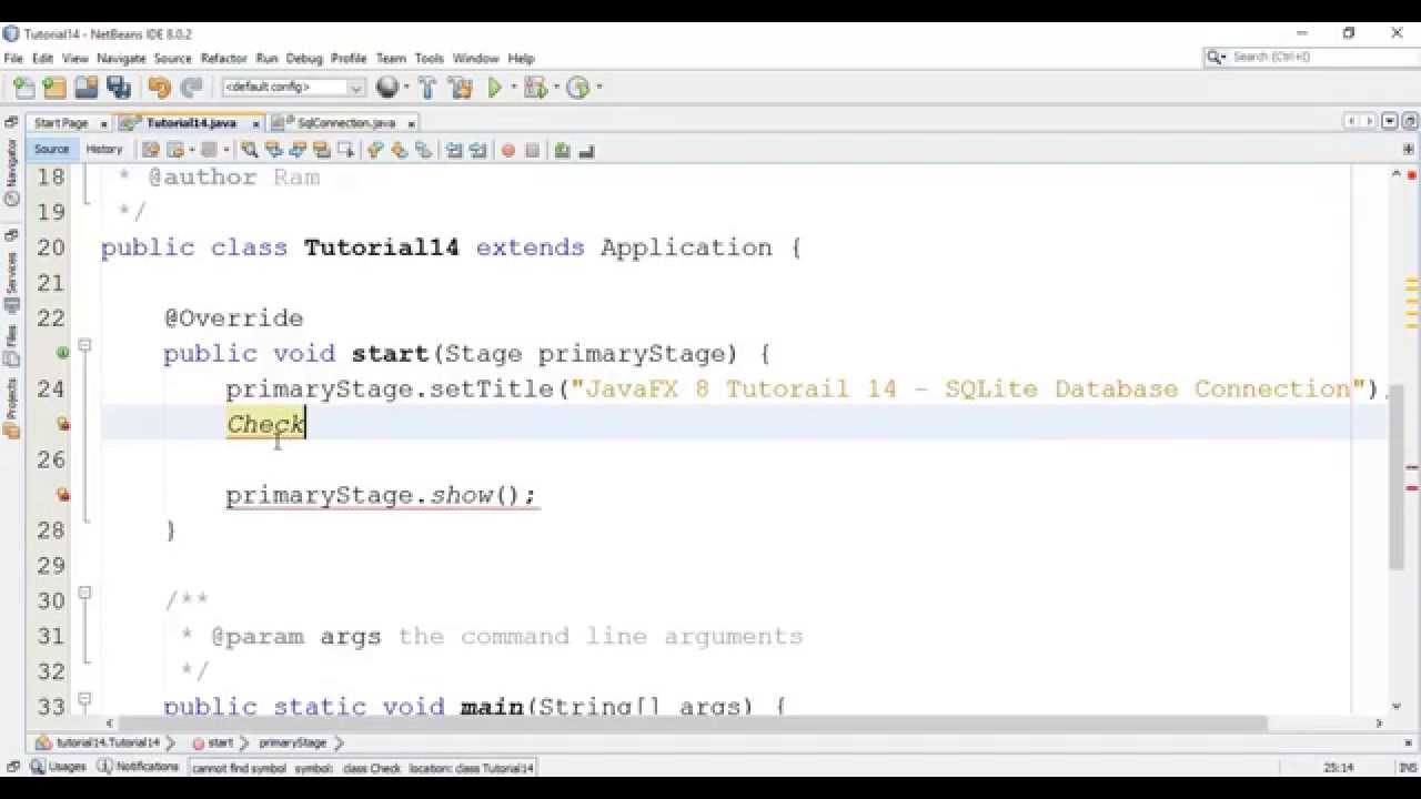 JavaFX 8 Tutorial 14 - SQLite Database Connection